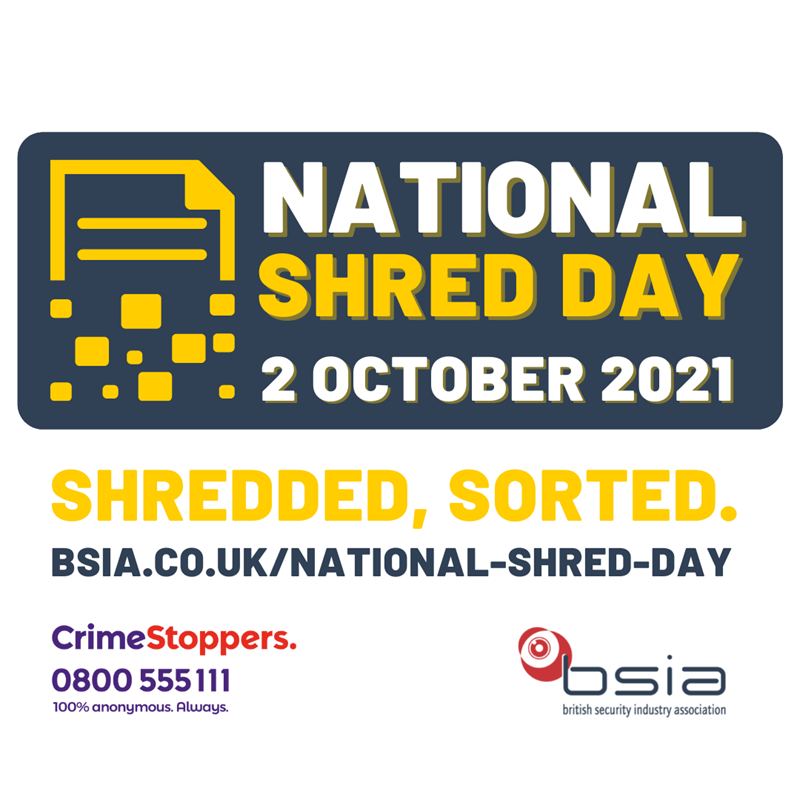 BSIA’s National Shred Day – 2nd October 2021 – Shredall SDS Group